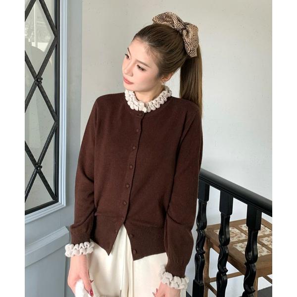 『セール実施中』ZOZO問い合わせ番号:101285893ショップ:DIAVEL，ディアベルブランド:Lis ardent，リスアルダン，DIAVEL，ディアベル商品名:フリル襟カーディガン／ふわニット／大人フェミニンニットセーターカテゴリ...