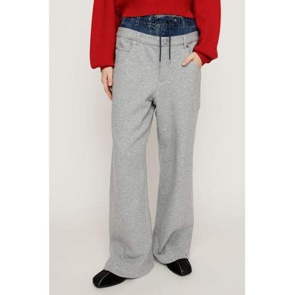 『セール実施中』ZOZO問い合わせ番号:101312320ショップ:SLY，スライブランド:SLY，スライ商品名:LAYERED WAIST DOCKING CUT PT レイヤード ウエスト ドッキング カット パンツ スウェット 秋服 ...