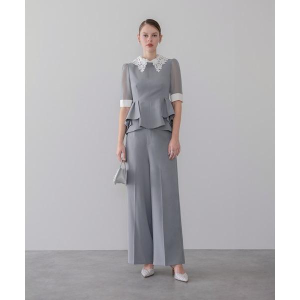 『タイムセール実施中』ZOZO問い合わせ番号:101318142ショップ:Leja，レジャブランド:Leja，レジャ商品名:【LEJA】レースカラーペプラムブラウスパンツセットアップドレス2点セット 美脚効果結婚式 パーティードレス 成人式...