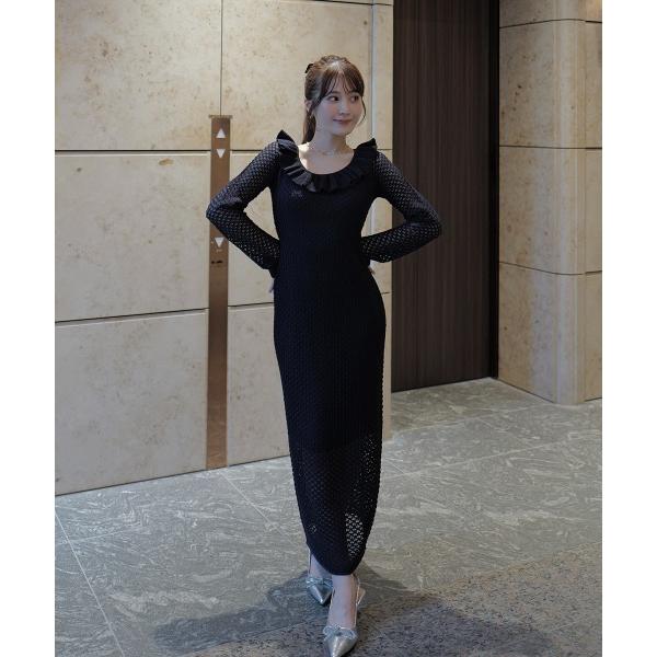 『タイムセール実施中』参考価格：16，500円発売時期：2024年09月コンディション：A（使用感なし）数回使用した程度で使用感が感じられないアイテム付属品：インナー参考商品名：【Luan】フリルニットロングワンピース参考品番：LU0101...