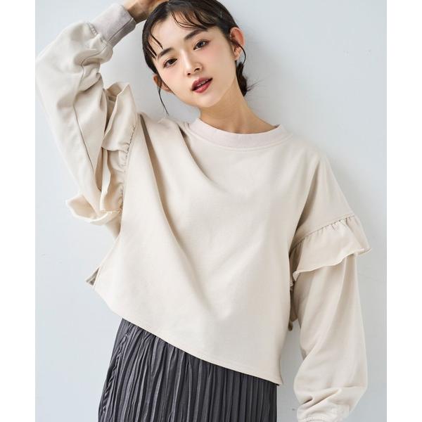 『タイムセール実施中』ZOZO問い合わせ番号:101413189ショップ:Auntie Rosa，アンティローザブランド:mil，ミル商品名:袖フリル クロップドスウェット【585127】カテゴリ:トップス>スウェットブランド品番:M...