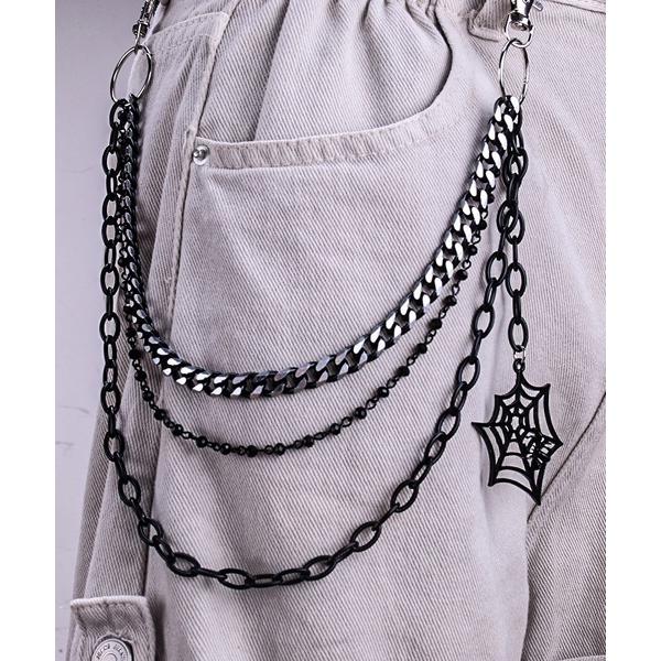 『タイムセール実施中』ZOZO問い合わせ番号:101413735ショップ:Mayree，メイリーブランド:Mayree，メイリー商品名:【urge select】Y2K クモの巣デザイン 3連 ベルトチェーン/ウォレットチェーンカテゴリ:財...