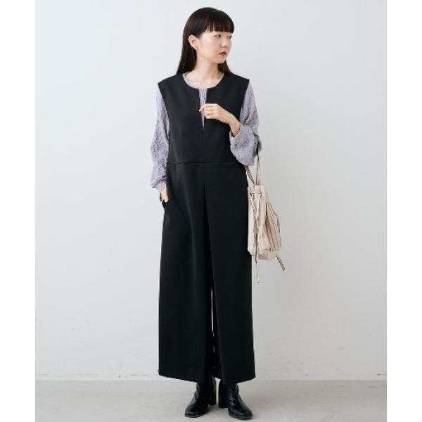 ZOZO問い合わせ番号:101414947ショップ:FELISSIMO，フェリシモブランド:IEDIT，イディット商品名:【2枚セット】ＩＥＤＩＴ　ふくれジャカードトップス＆サロペットの大人の洗練ベストバランスセットカテゴリ:ジャケット/ア...