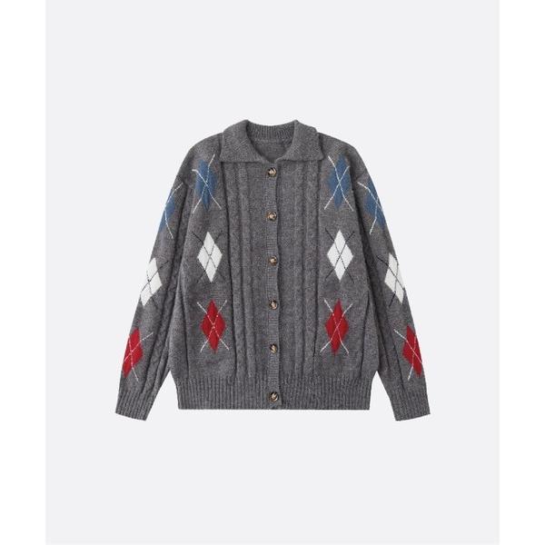 ZOZO問い合わせ番号:101414963ショップ:P L U M STORE，プラム ストアブランド:U:UME，ユーム商品名:Argyle Jeresy Cardiganカテゴリ:トップス>カーディガン/ボレロブランド品番:C25...