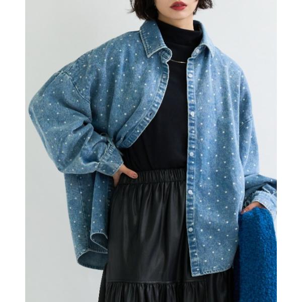 『タイムセール実施中』ZOZO問い合わせ番号:101415388ショップ:Ada.，エイダブランド:A.D.C.L.，エーディーシーエル商品名:ドット柄 オーバーサイズ デニムシャツカテゴリ:トップス>シャツ/ブラウスブランド品番:6...