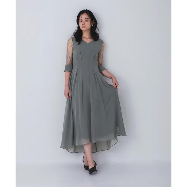 『タイムセール実施中』ZOZO問い合わせ番号:101415951ショップ:ANDRESD，アンドレスドブランド:Rose of Sharon，ローズオブシャロン商品名:シアー袖Vネックフレアドレスカテゴリ:ワンピース/ドレス>ドレスブ...