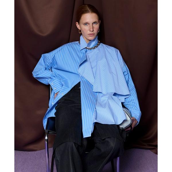 ZOZO問い合わせ番号:101446837ショップ:MAISON SPECIAL，メゾン スペシャルブランド:MAISON SPECIAL，メゾンスペシャル商品名:【PRE-ORDER】Asymmetrical drape shirt/アシ...