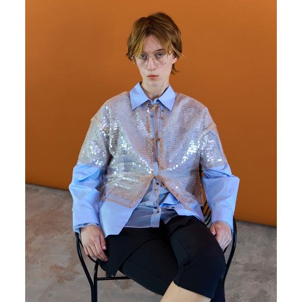 ZOZO問い合わせ番号:101446854ショップ:MAISON SPECIAL，メゾン スペシャルブランド:MAISON SPECIAL，メゾンスペシャル商品名:Sheer sequins Over T-Shirt/シアースパンコールオー...