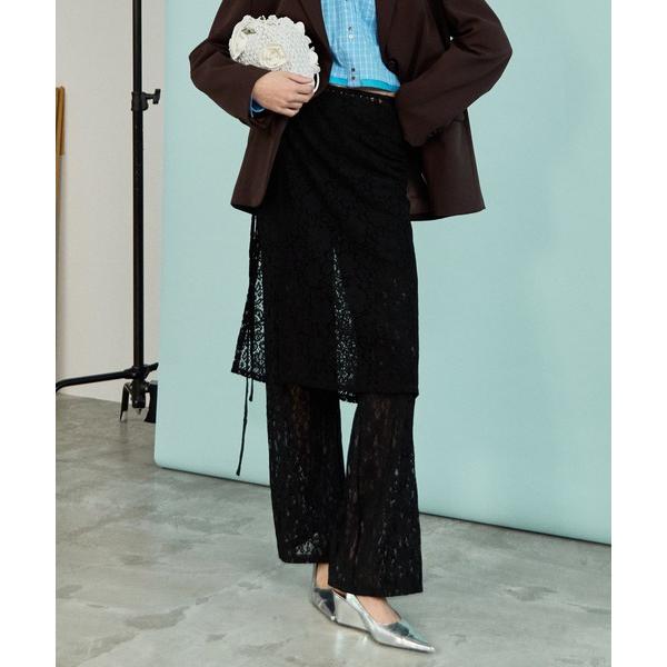 ZOZO問い合わせ番号:101446891ショップ:MAISON SPECIAL，メゾン スペシャルブランド:MAISON SPECIAL，メゾンスペシャル商品名:Side Gathered Wrap Lace Skirt Pants/サイ...