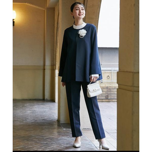 『タイムセール実施中』ZOZO問い合わせ番号:101447925ショップ:nissen，ニッセンブランド:slattgir，スラットジール商品名:高身長　【フォーマル】ダブルクロスノーカラージャケット3点セット　(ジャケット＋ブラウス＋パン...