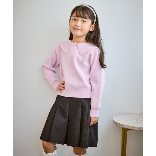 ZOZO問い合わせ番号:101449010ショップ:ROPE' PICNIC，ロぺピクニックブランド:ROPE' PICNIC，ロペピクニック商品名:【KIDS/キッズ】前後2WAYマシュマロニットリボンカラートップス/リンクコーデカテゴリ...