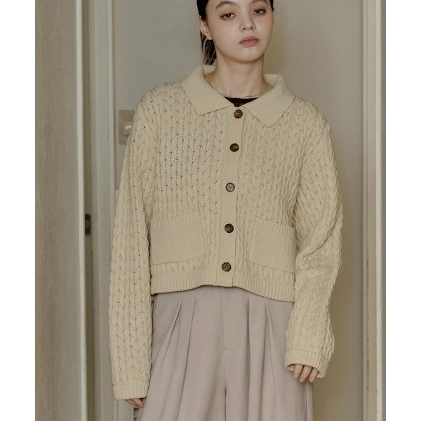 ZOZO問い合わせ番号:101449144ショップ:IF Div.，アイエフディビジョンブランド:OLUN，オルン商品名:cable knit shirt/ケーブルニットシャツカテゴリ:トップス>ニット/セーターブランド品番:1382...