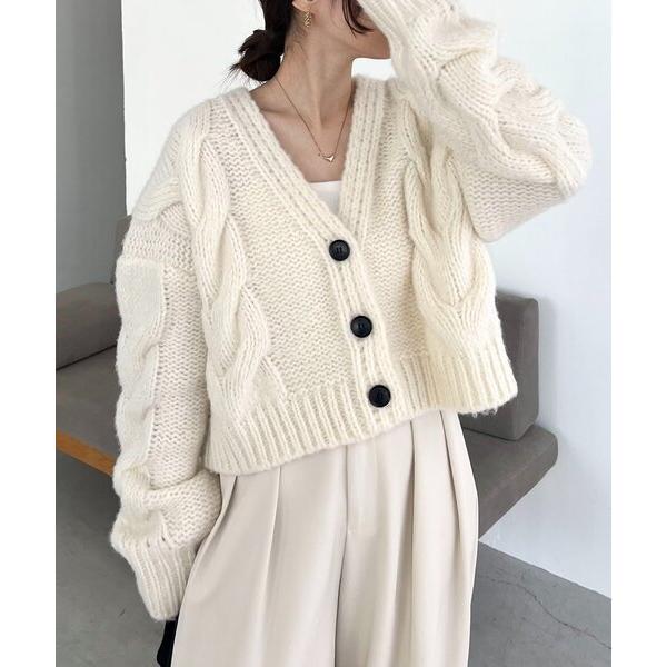 『セール実施中』ZOZO問い合わせ番号:101449193ショップ:CAPRICIEUX LE'MAGE，カプリシュレマージュブランド:CAPRICIEUX LE'MAGE，カプリシューレマージュ商品名:BIGケーブルカーディガンカテゴリ:...