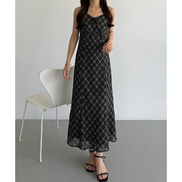 ZOZO問い合わせ番号:101450103ショップ:junoah，ジュノアブランド:callautia，カラウティア商品名:シアーチェックマーメイドキャミワンピースカテゴリ:ワンピース/ドレス>ワンピースブランド品番:frca034-...