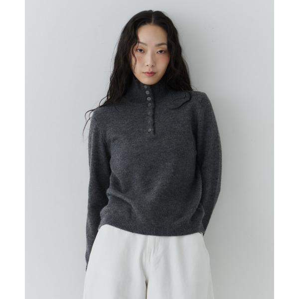 ZOZO問い合わせ番号:101484391ショップ:Auntie Rosa，アンティローザブランド:NUJOH，ヌゾ商品名:Half Button High Neck Knit / ハーフボタンハイネックニットカテゴリ:トップス>Tシ...
