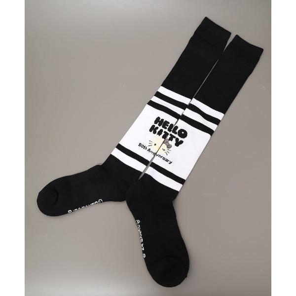 ZOZO問い合わせ番号:101484475ショップ:FUNALIVE，ファンアライブブランド:FUNALIVE，ファンアライブ商品名:HELLO KITTY 50周年　キティゴルフニーハイソックス（バックアート）　ブラックカテゴリ:アウトド...