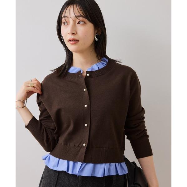 ZOZO問い合わせ番号:101484738ショップ:VIS，ビスブランド:VIS，ビス商品名:【美得】フリル襟ドッキングニットカーディガントップスカテゴリ:トップス>ニット/セーターブランド品番:2025-B-BVM45350素材:そ...