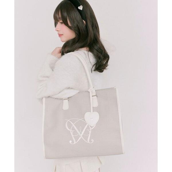 ZOZO問い合わせ番号:101502766ショップ:OLIVE des OLIVE，オリーブ デ オリーブブランド:OLIVE des OLIVE，オリーブデオリーブ商品名:Aimerianejoieハートミラーチャーム付きトートカテゴリ:...