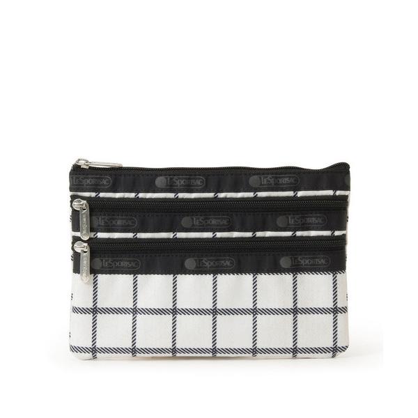 ZOZO問い合わせ番号:101516600ショップ:LeSportsac，レスポートサックブランド:LeSportsac，レスポートサック商品名:3ZIP COSMETIC モノクラスチェックカテゴリ:財布/小物>ポーチブランド品番:...