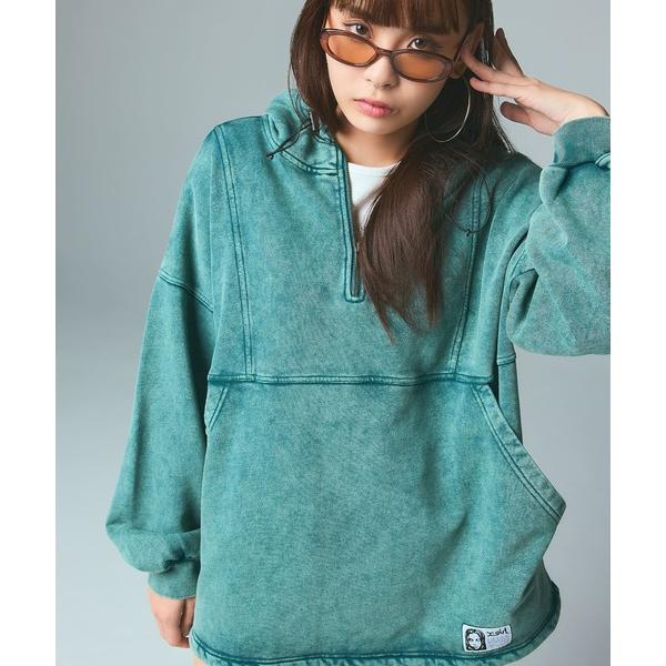 ZOZO問い合わせ番号:101518111ショップ:X-girl，エックスガールブランド:X-girl，エックスガール商品名:FADED FACE LABEL ANORAK SWEAT HOODIEカテゴリ:トップス>パーカーブランド...