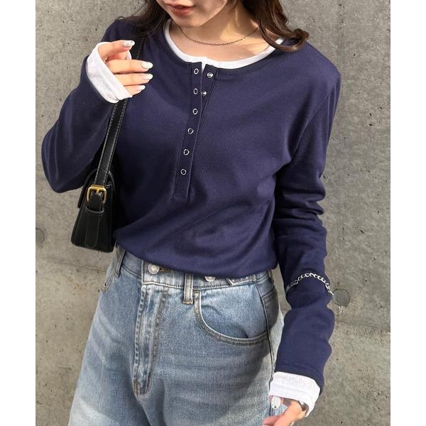 『タイムセール実施中』ZOZO問い合わせ番号:101518848ショップ:RANAN，ラナンブランド:RANAN，ラナン商品名:レイヤードヘンリーネックリブＴシャツカテゴリ:トップス>Tシャツ/カットソーブランド品番:720684素材...