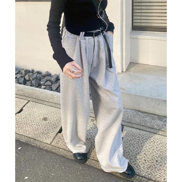 『タイムセール実施中』ZOZO問い合わせ番号:101518866ショップ:ISOOK，アイスーブランド:ISOOK，アイスー商品名:ワンタックワイドスウェットパンツ (kiharu select) / ワイドパンツ カーブ ベルトループ き...