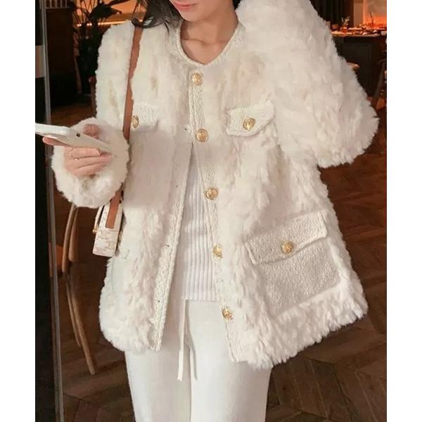 『セール実施中』ZOZO問い合わせ番号:101519025ショップ:Ada.，エイダブランド:Miniministore，ミニミニストア商品名:中綿入りファージャケット秋冬ボアアウターカテゴリ:ジャケット/アウター>ブルゾンブランド品...