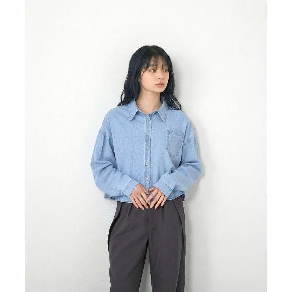 ZOZO問い合わせ番号:101519082ショップ:Rora，ローラブランド:illumine，イルミネ商品名:ショート丈デニムシャッツカテゴリ:トップス>シャツ/ブラウスブランド品番:1721c1201illu05素材:コットン10...