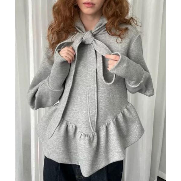 ZOZO問い合わせ番号:101519724ショップ:CELENA，セレナブランド:ampm，エーエムピーエム商品名:リボンフーディスウェットトップスカテゴリ:トップス>スウェットブランド品番:KME-296素材:ポリエステル100%原...