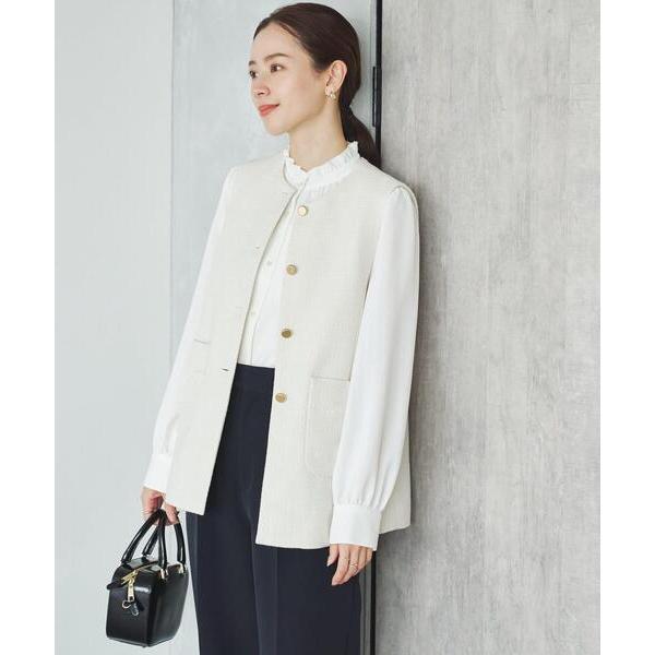 『セール実施中』ZOZO問い合わせ番号:101519811ショップ:URBAN RESEARCH，アーバンリサーチブランド:URBAN RESEARCH，アーバンリサーチ商品名:ノーカラーツイードジレカテゴリ:ジャケット/アウター>そ...