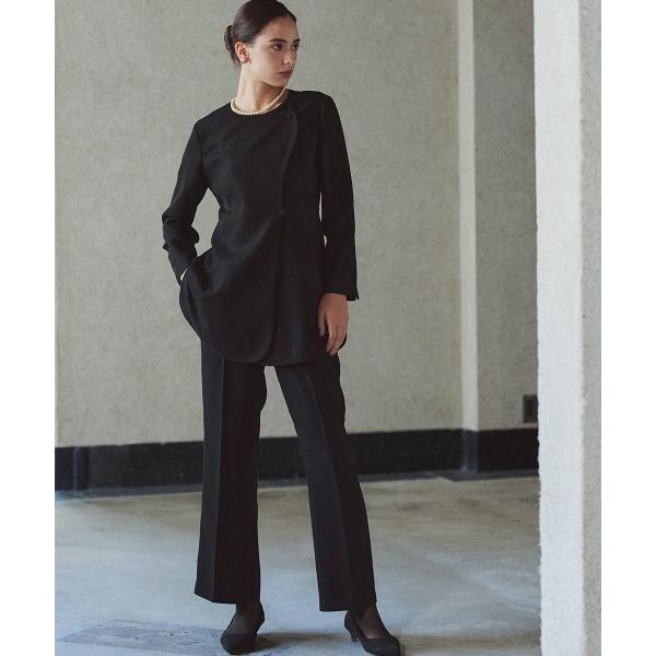 ZOZO問い合わせ番号:101521024ショップ:nissen，ニッセンブランド:Callarus Black Formal，カラルスブラックフォーマル商品名:【喪服・礼服】日本製生地使用　洗える防しわ　楊柳柄エンボス加工アシメデザインジ...