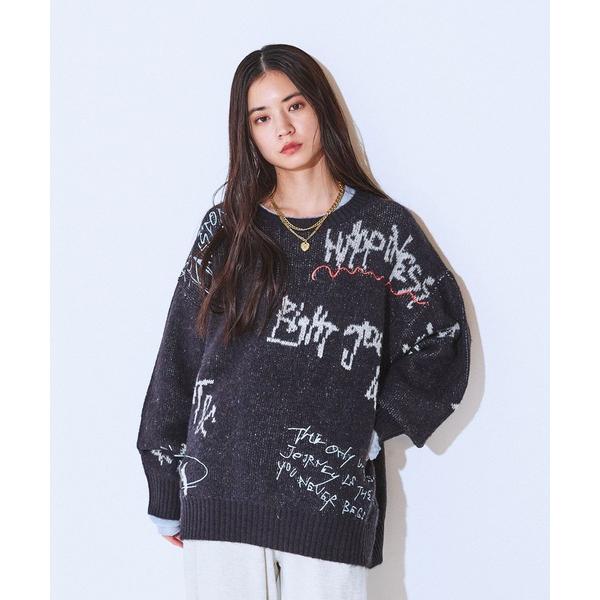 ZOZO問い合わせ番号:101525854ショップ:JEANASIS，ジーナシスブランド:JEANASIS，ジーナシス商品名:5G Doodleロゴプルオーバー/639846カテゴリ:トップス>ニット/セーターブランド品番:63984...
