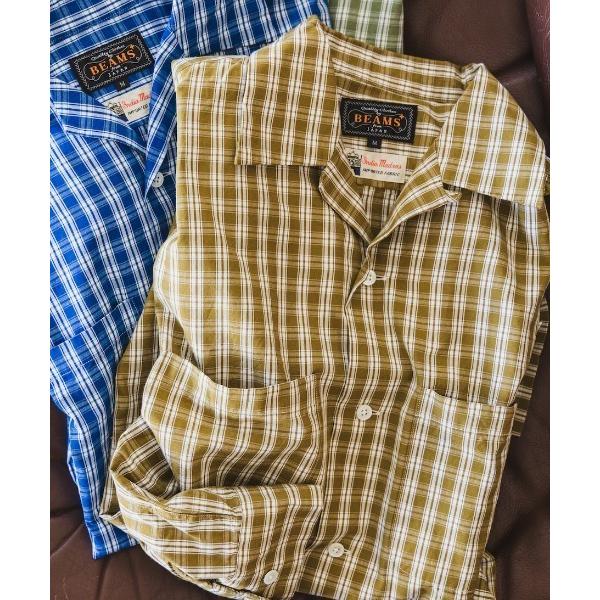 ZOZO問い合わせ番号:101562584ショップ:BEAMS MEN，ビームス メンブランド:BEAMS PLUS，ビームスプラス商品名:Open Collar 80/2 Madrasカテゴリ:トップス>シャツ/ブラウスブランド品番...