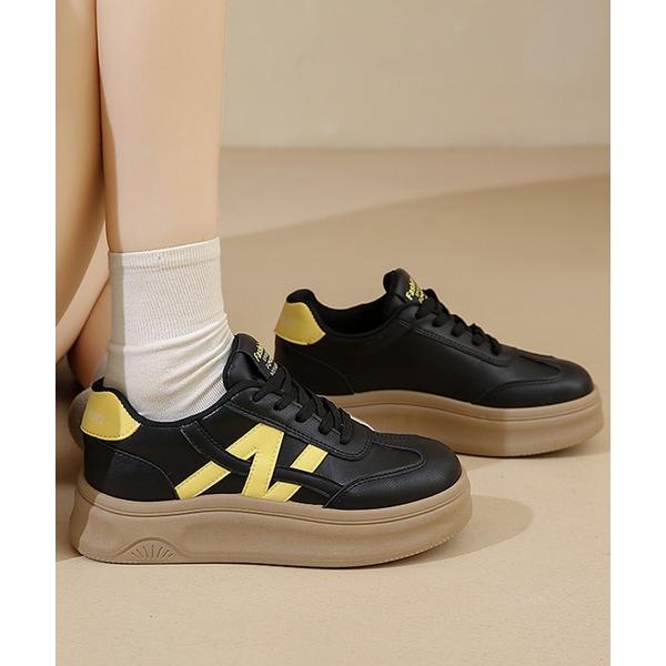 『タイムセール実施中』ZOZO問い合わせ番号:101562909ショップ:Lace Ladies，レースレディースブランド:Lace Ladies，レースレディース商品名:レザー調 配色 ライン 厚底 スニーカーカテゴリ:シューズ>ス...