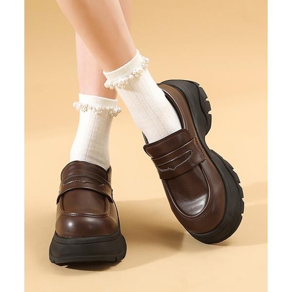 『タイムセール実施中』ZOZO問い合わせ番号:101562950ショップ:Lace Ladies，レースレディースブランド:Lace Ladies，レースレディース商品名:レザー調 ボリューム 厚底 タンクソール ローファーカテゴリ:シュー...