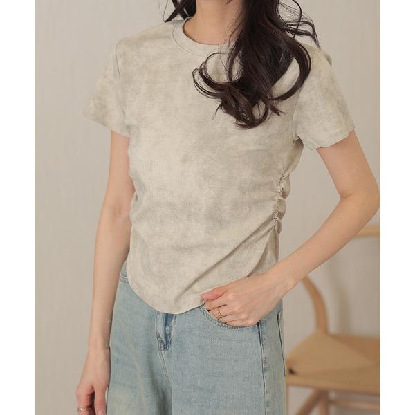 『タイムセール実施中』ZOZO問い合わせ番号:101562980ショップ:Lace Ladies，レースレディースブランド:DAYRA，デイラ商品名:ダイタイ サイド ギャザー 半袖 Tシャツカテゴリ:トップス>Tシャツ/カットソーブ...