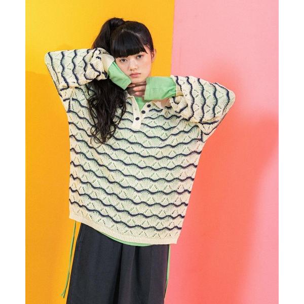 『タイムセール実施中』参考価格：5，500円発売時期：2024年02月コンディション：A（使用感なし）数回使用した程度で使用感が感じられないアイテム参考商品名：[MODE NORM CORE]スカラップボーダールーズポロニット参考品番：10...