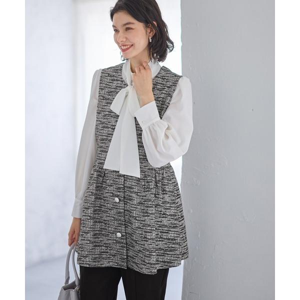 『タイムセール実施中』ZOZO問い合わせ番号:101655734ショップ:GeeRA，ジーラブランド:GeeRA，ジーラ商品名:入学・卒業にも！華やかニットツイードペプラムジレベストカテゴリ:フォーマルスーツ/小物>スーツベストブラン...