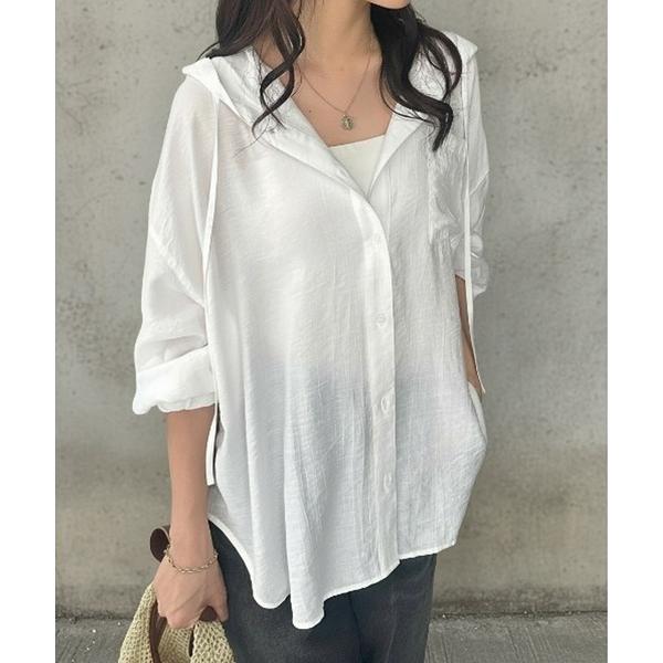 『タイムセール実施中』ZOZO問い合わせ番号:101655769ショップ:GeeRA，ジーラブランド:GeeRA，ジーラ商品名:春を先取り！フード付きオーバーサイズシャツパーカー　アソート（無地/チェック）カテゴリ:トップス>シャツ/...