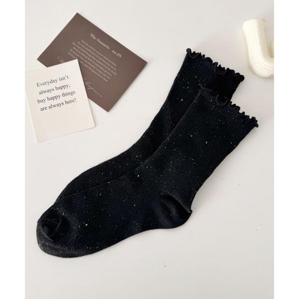 『タイムセール実施中』※このアイテムは返品・交換対象外商品です。ZOZO問い合わせ番号:101656588ショップ:Outfitter lab，アウトフィッターラボブランド:LOVALOT，ラバロット商品名:メロウ フリル リブ クルーソッ...