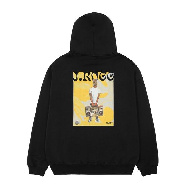 ZOZO問い合わせ番号:101656876ショップ:HUF，ハフブランド:HUF，ハフ商品名:HUF X J.ROCC X STONES THROW HOODIEカテゴリ:トップス>パーカーブランド品番:25H_PF90033素材:本...