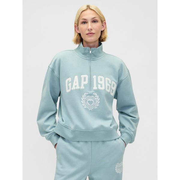 『セール実施中』ZOZO問い合わせ番号:101657083ショップ:GAP，ギャップブランド:GAP，ギャップ商品名:ヴィンテージソフト Gap1969ロゴ ハーフジップ プルオーバーカテゴリ:トップス>スウェットブランド品番:852...