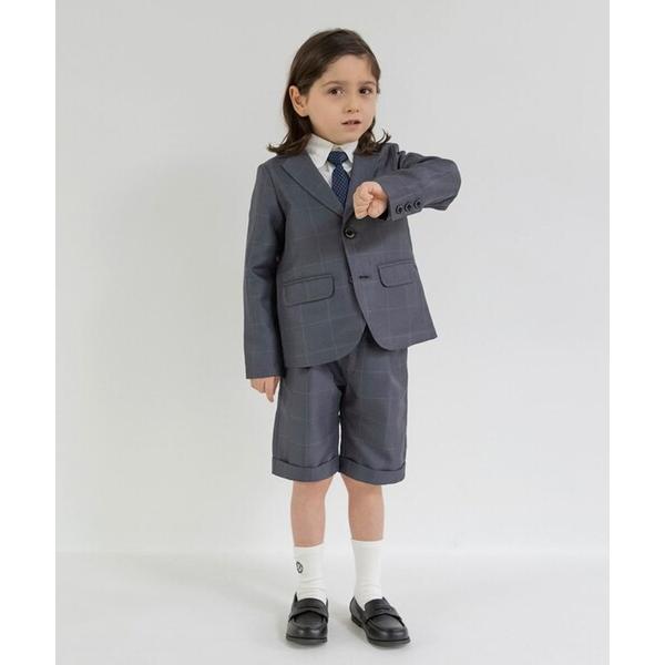 『タイムセール実施中』ZOZO問い合わせ番号:101689723ショップ:branshes，ブランシェスブランド:branshes，ブランシェス商品名:【フォーマル3点セット】グレーチェックジャケット＋ハーフパンツ＋白シャツカテゴリ:フォー...