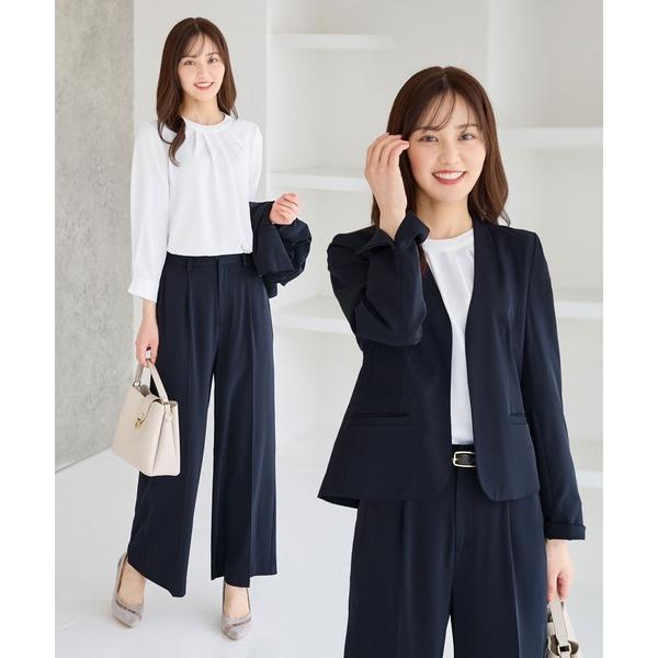 『タイムセール実施中』ZOZO問い合わせ番号:101689728ショップ:alotta，アロッタブランド:alotta，アロッタ商品名:【ブラウス付き３点セット】洗える/防シワ/UV対策/抗菌防臭　ノーカラージャケットセットスーツカテゴリ:...