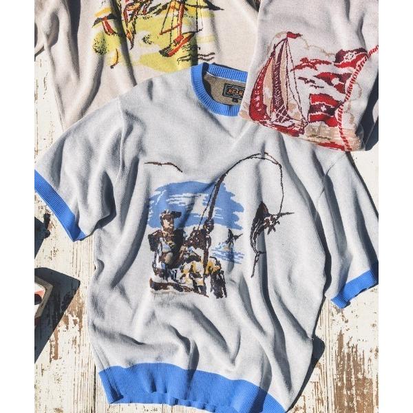ZOZO問い合わせ番号:101690141ショップ:BEAMS MEN，ビームス メンブランド:BEAMS PLUS，ビームスプラス商品名:Knit Tee Jacquardカテゴリ:トップス>Tシャツ/カットソーブランド品番:38-...
