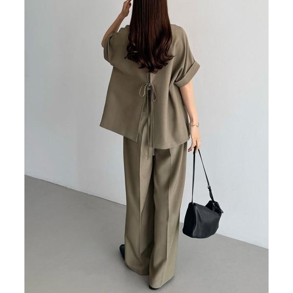 『タイムセール実施中』ZOZO問い合わせ番号:101690924ショップ:junoah，ジュノアブランド:callautia，カラウティア商品名:リネンライク半袖ジャケット+タックスラックスパンツsetカテゴリ:ジャケット/アウター>...