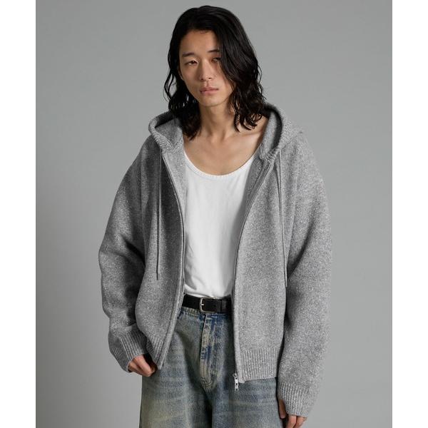 ZOZO問い合わせ番号:101691757ショップ:EMMA CLOTHES，エマ クローズブランド:VELNUS，ベルナス商品名:【VELNUS】Double-Zip Lame Knit Hoodie /ダブルジップラメニットパーカー【短...