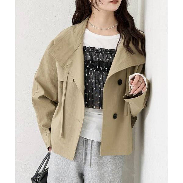 ZOZO問い合わせ番号:101692917ショップ:mystic，ミスティックブランド:mystic，ミスティック商品名:【3色展開/シワになりにくい】スタンドカラーショートトレンチカテゴリ:ジャケット/アウター>トレンチコートブラン...