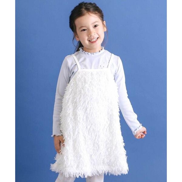 『タイムセール実施中』ZOZO問い合わせ番号:101725137ショップ:BEBE ONLINE STORE，ベベ オンラインストアブランド:SLAP SLIP，スラップスリップ商品名:キラキラモチーフ長袖Tシャツ+ファーキャミワンピセット...