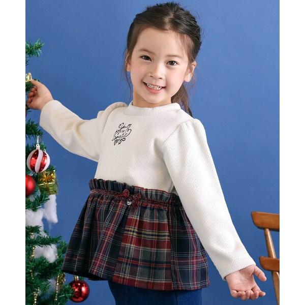 『タイムセール実施中』ZOZO問い合わせ番号:101725139ショップ:BEBE ONLINE STORE，ベベ オンラインストアブランド:SLAP SLIP，スラップスリップ商品名:【お揃い】ハートいっぱい刺しゅうモチーフ切り替えチェッ...